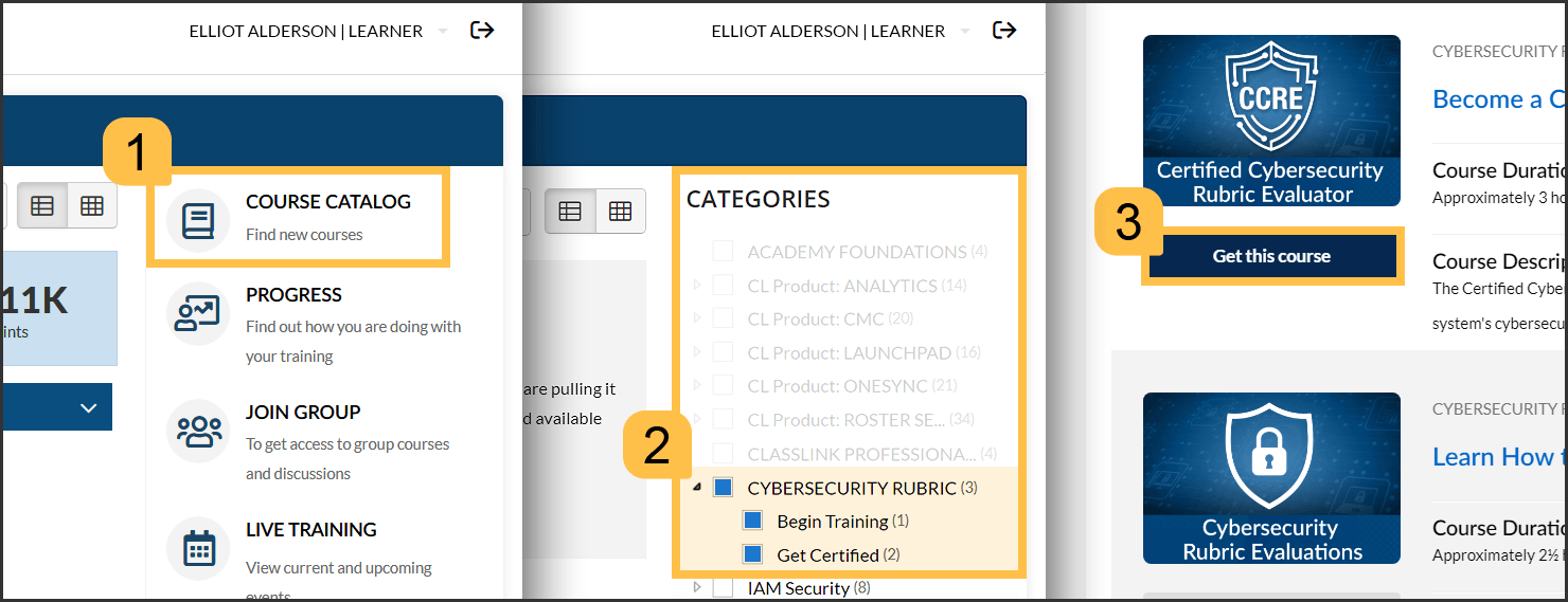 Accessing the Cybersecurity Rubric Courses