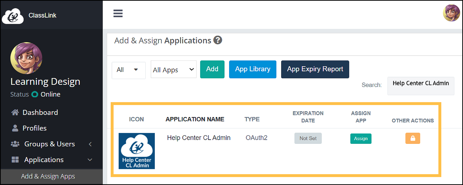 Classlink Help Center Account Options