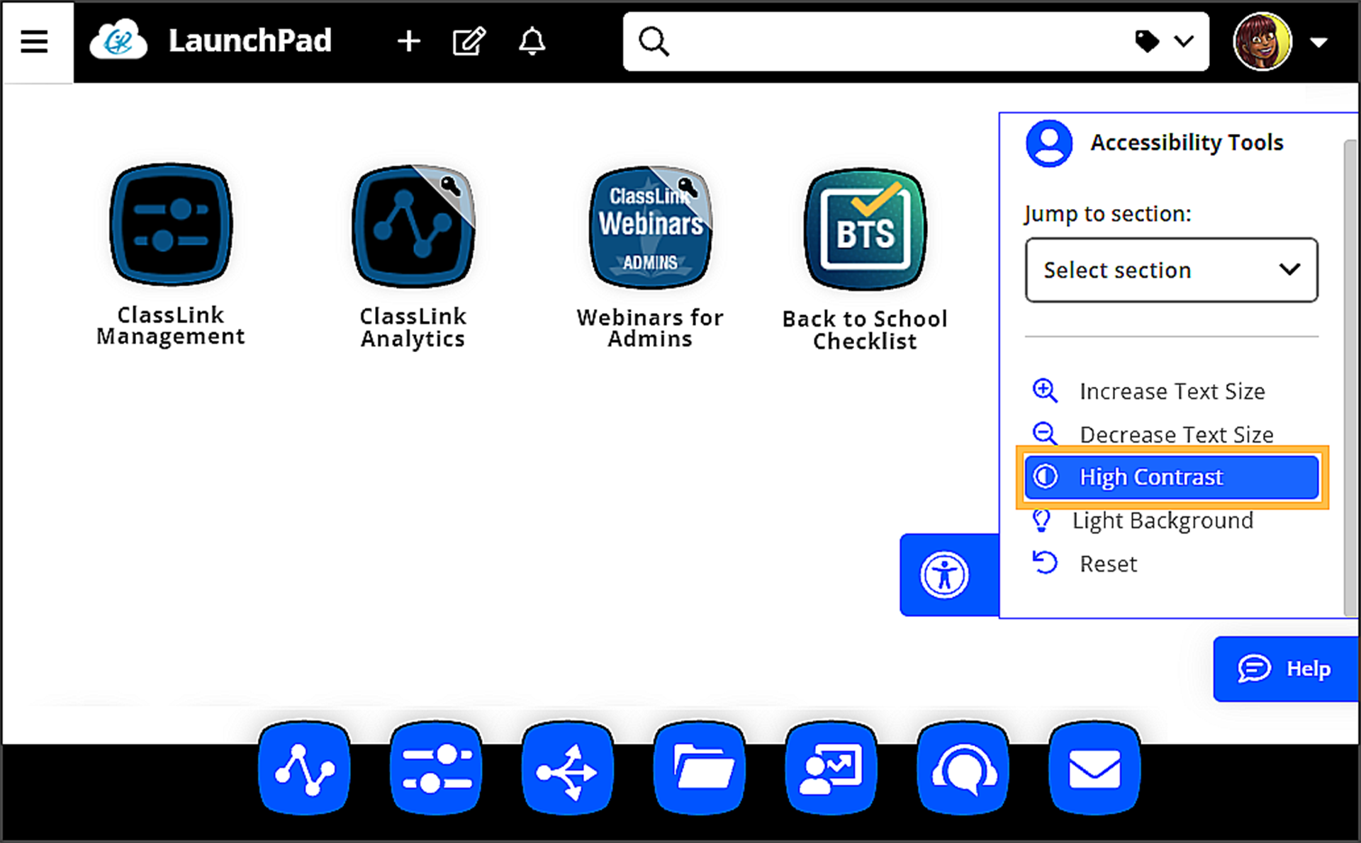 LaunchPad Accessibility Features