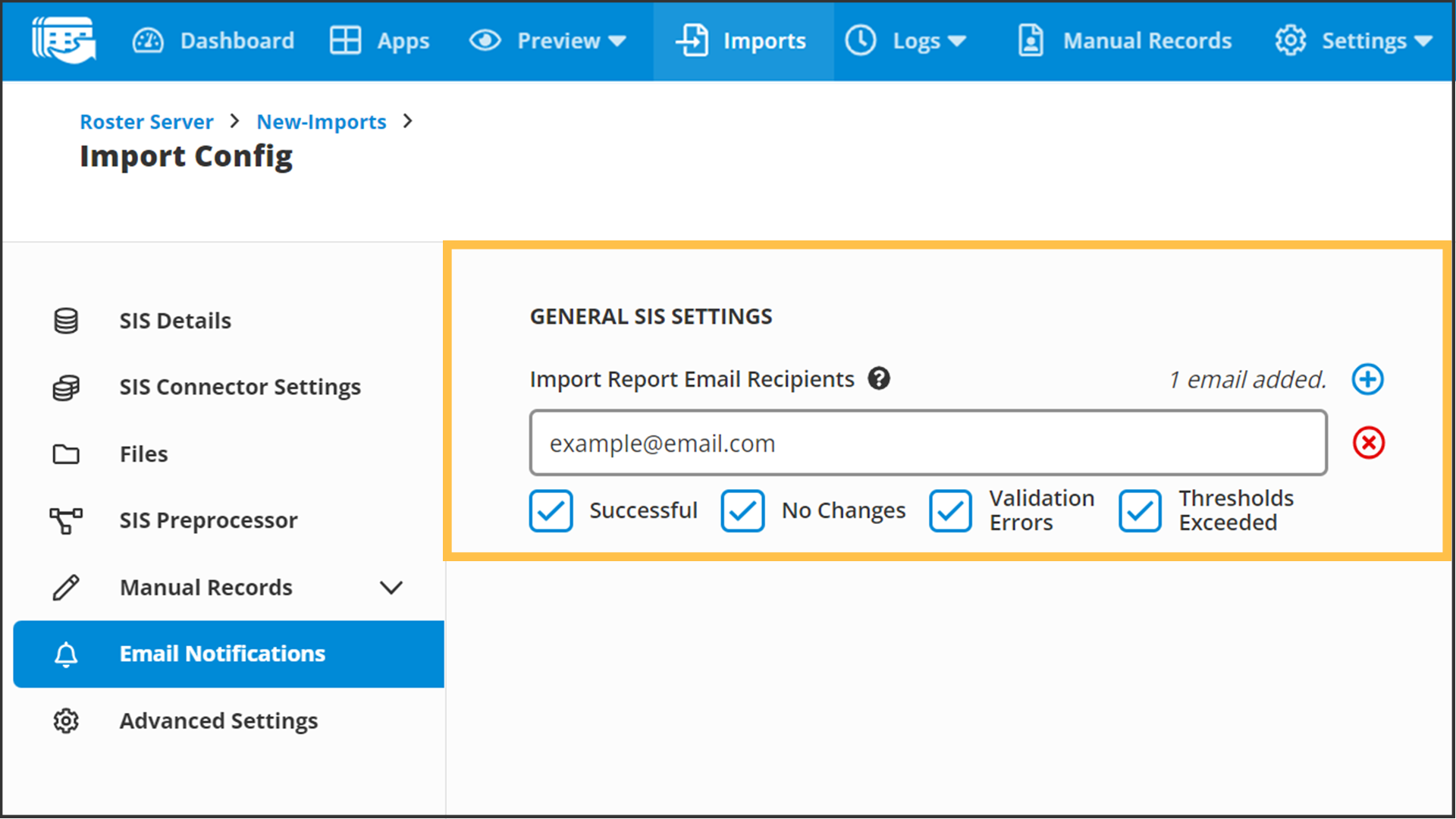 Roster Server Settings