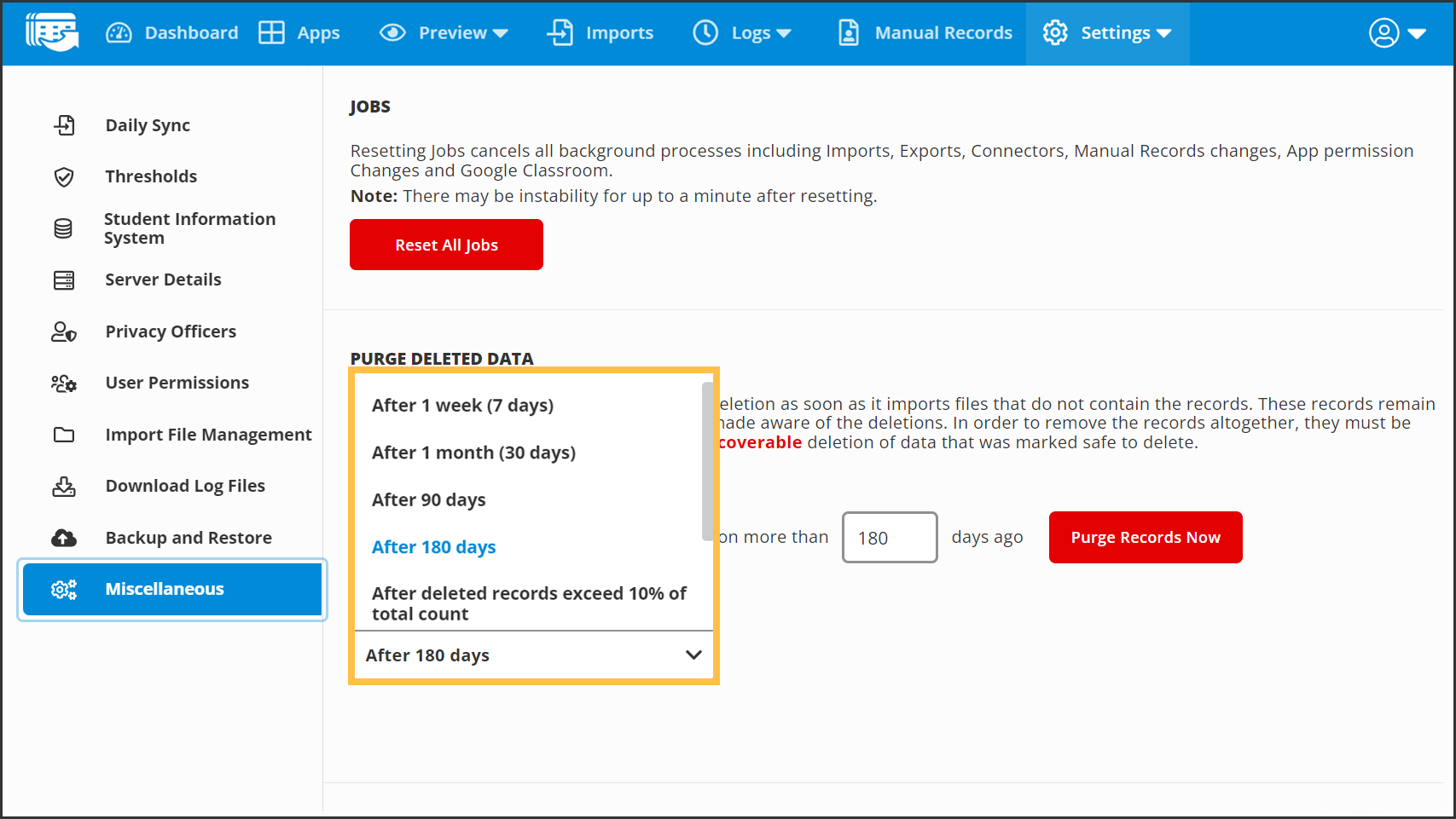 Roster Server Settings