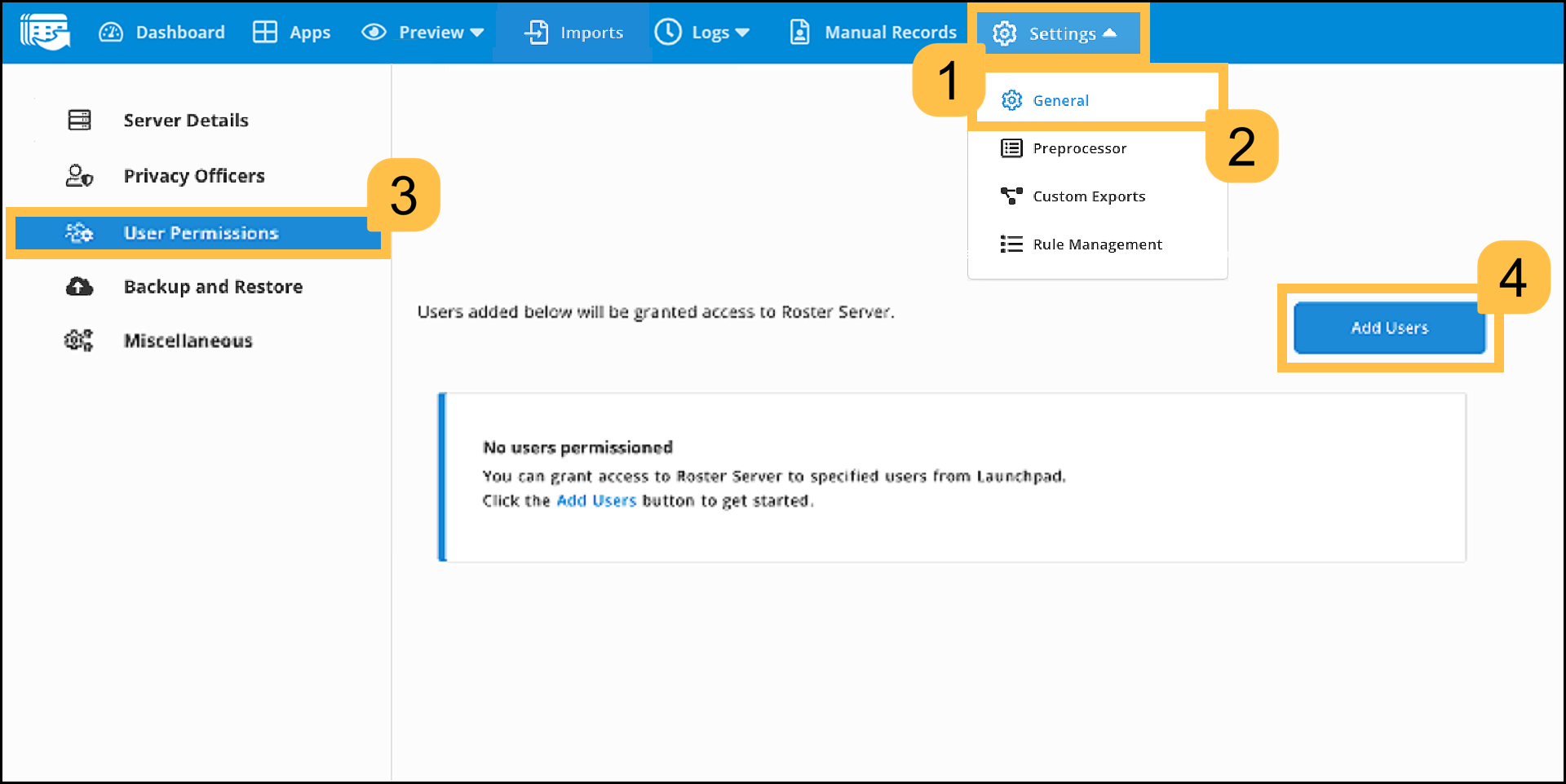 Roster Server Settings