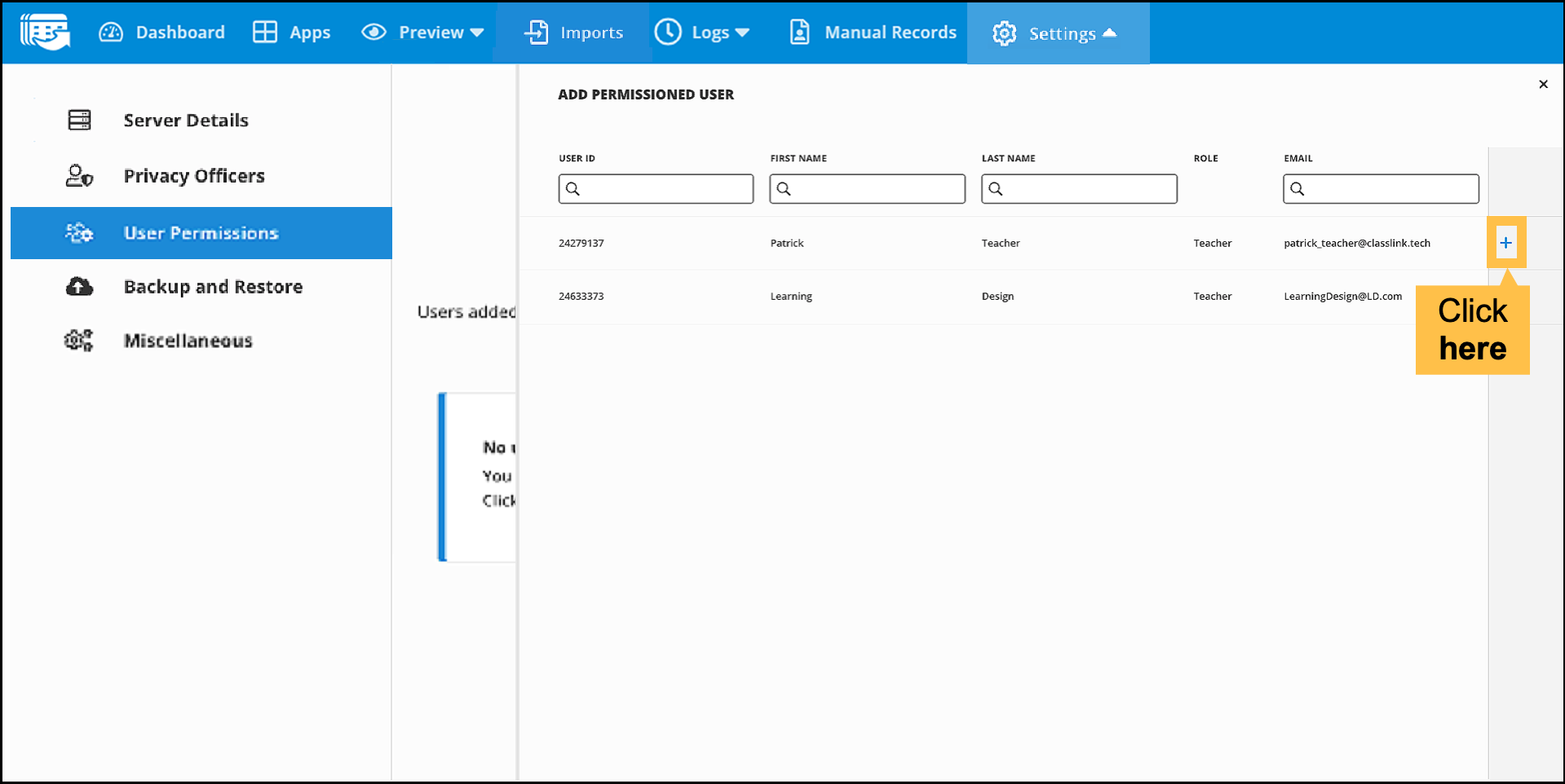 Roster Server Settings