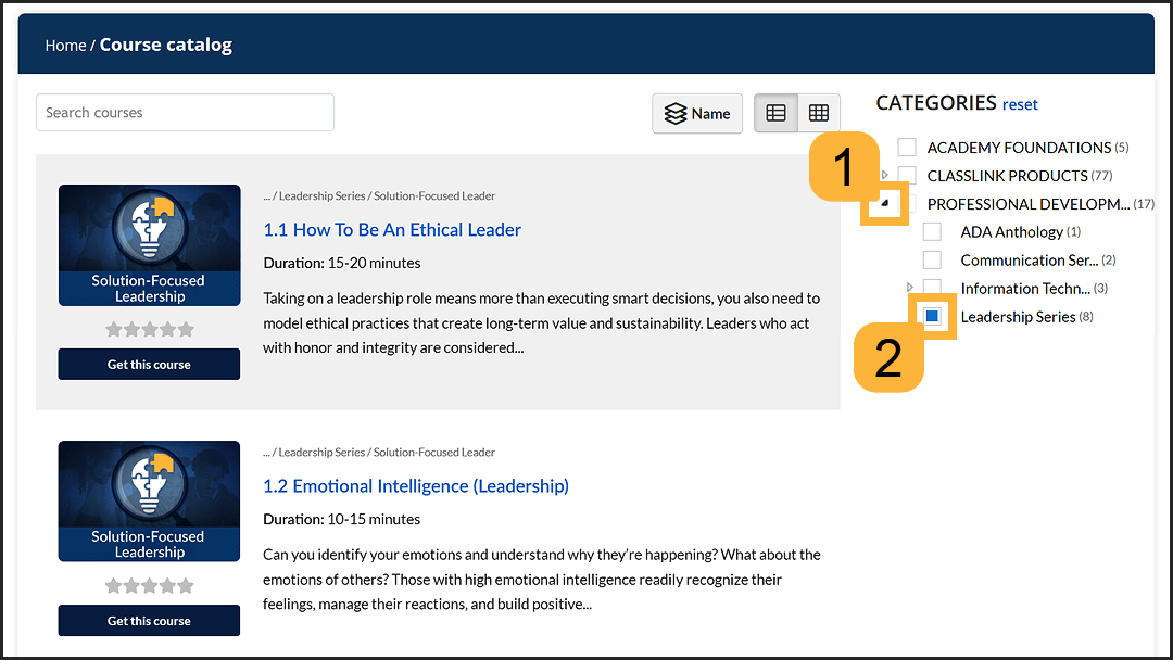 Add a Course From the Course Catalog
