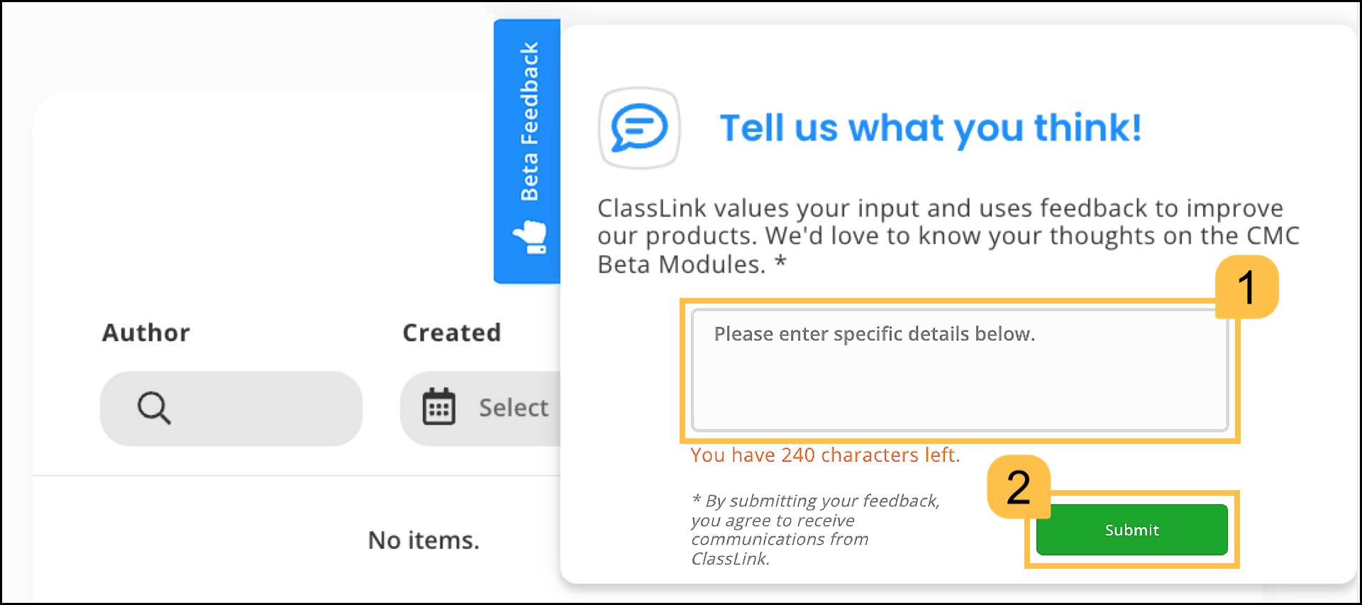 Submitting Beta Feedback