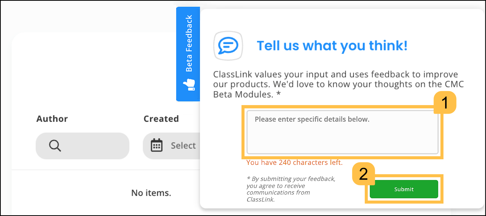 Submitting Beta Feedback