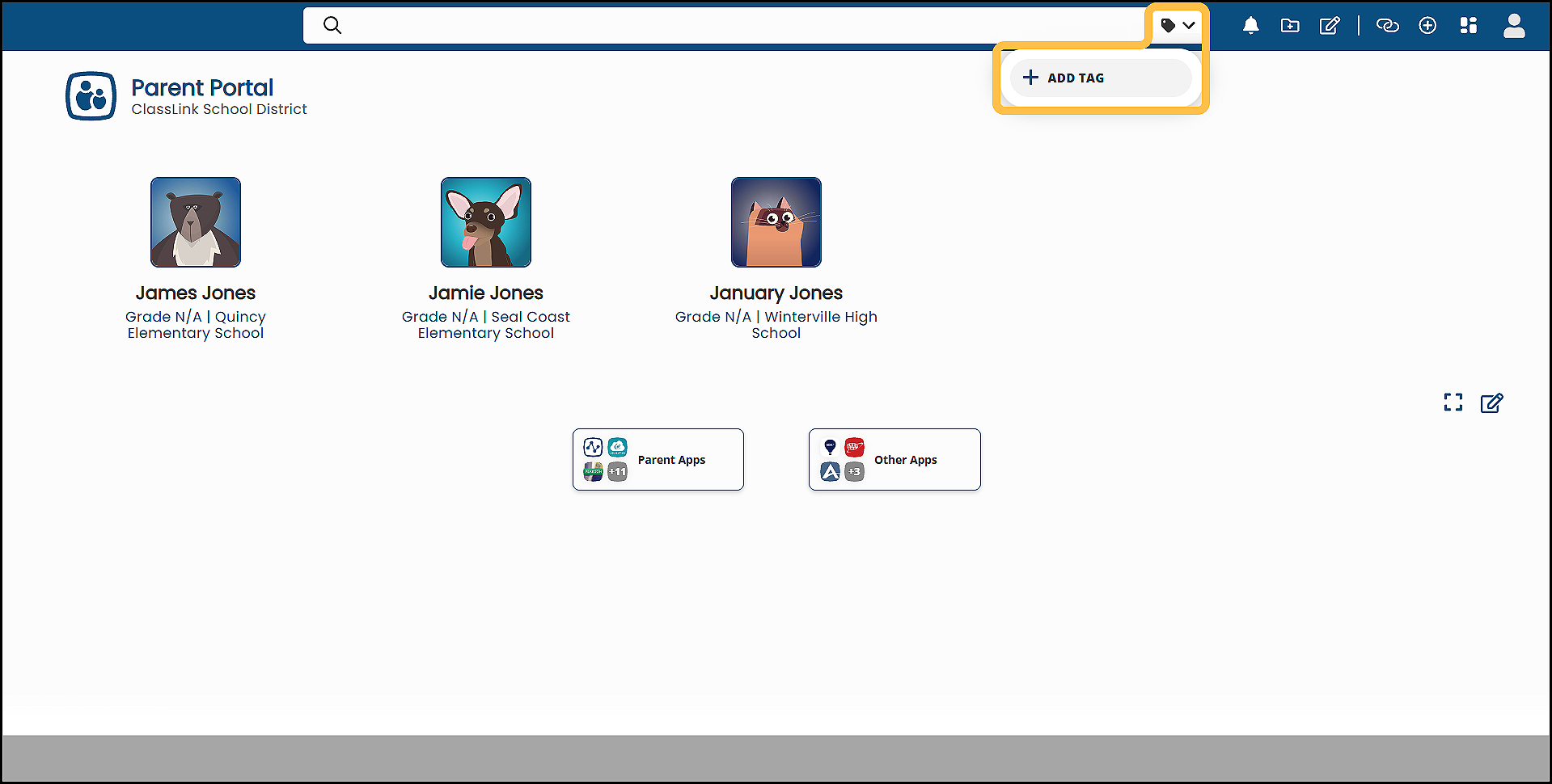 Parent Portal: Search, Filter, and Add Apps