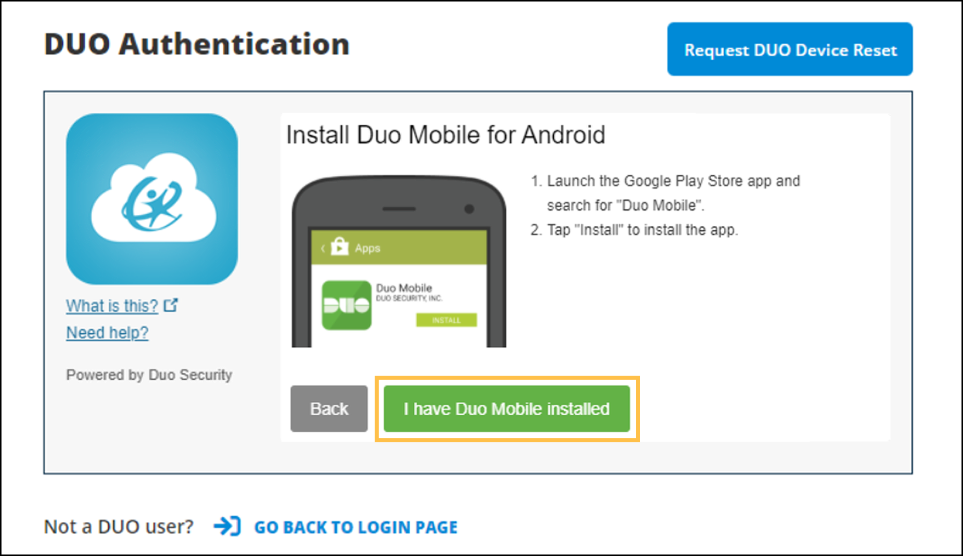 DUO Push Two-Factor Setup and Use