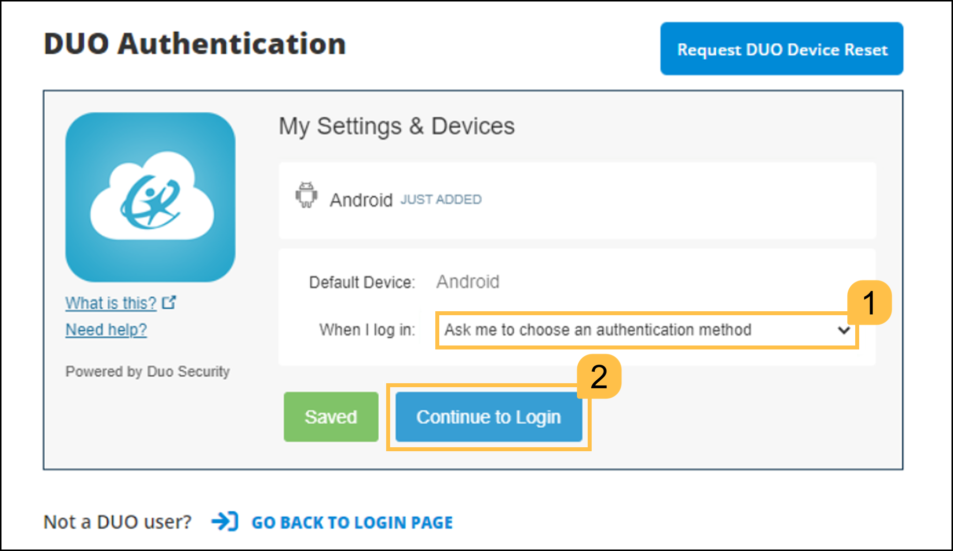 DUO Push Two-Factor Setup and Use