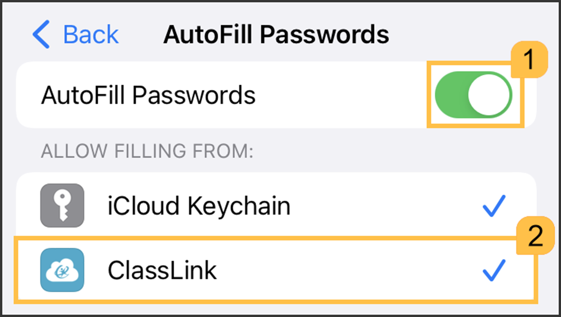 Enabling iOS Password Autofill for ClassLink