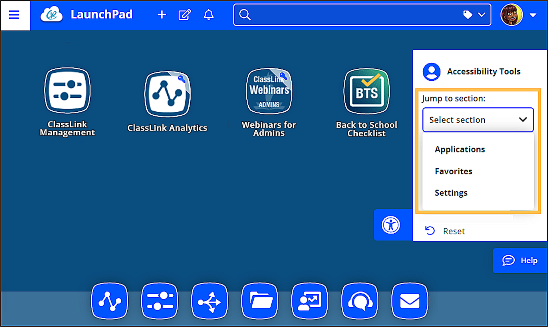 LaunchPad Accessibility Features
