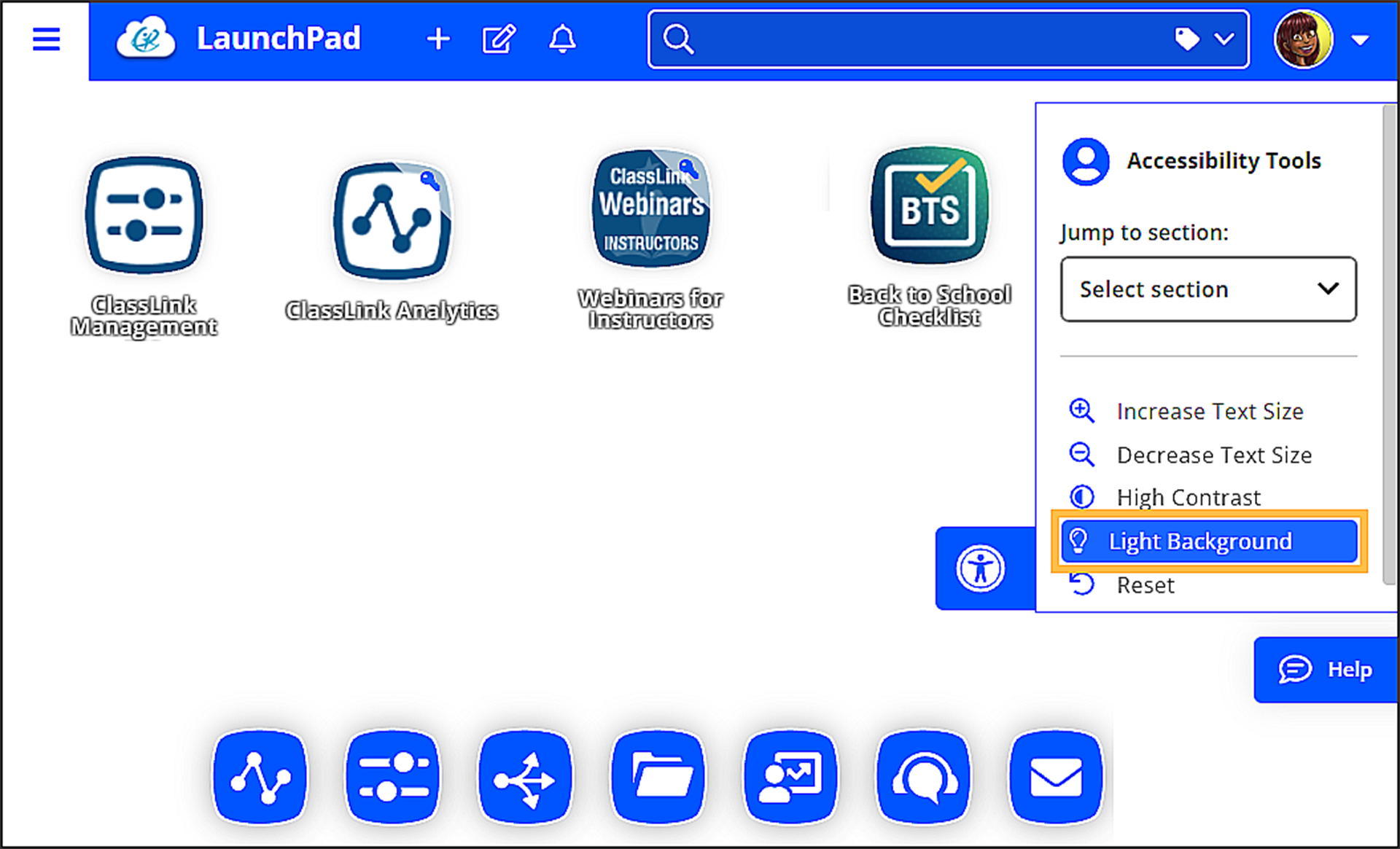 LaunchPad Accessibility Features
