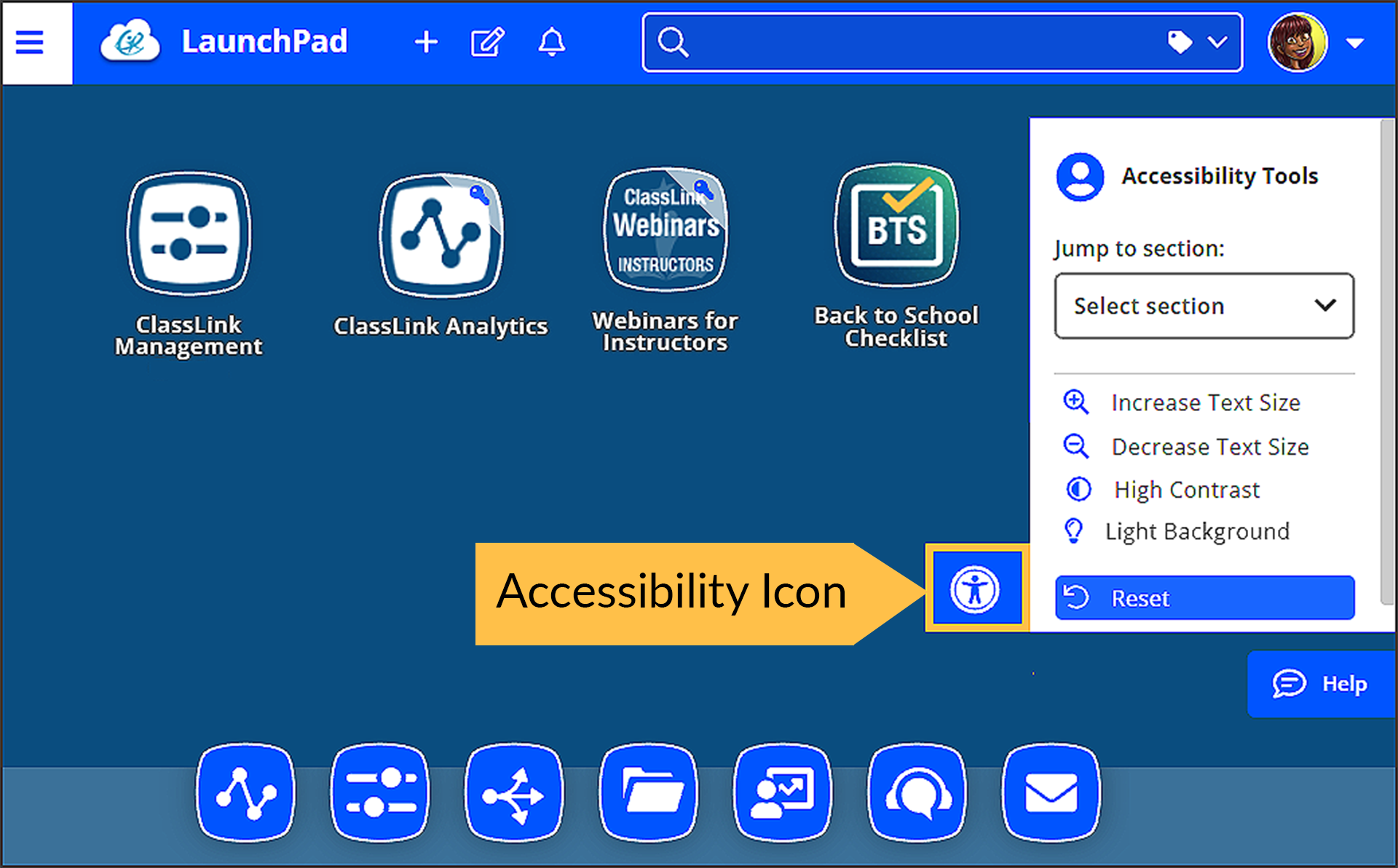 LaunchPad Accessibility Features
