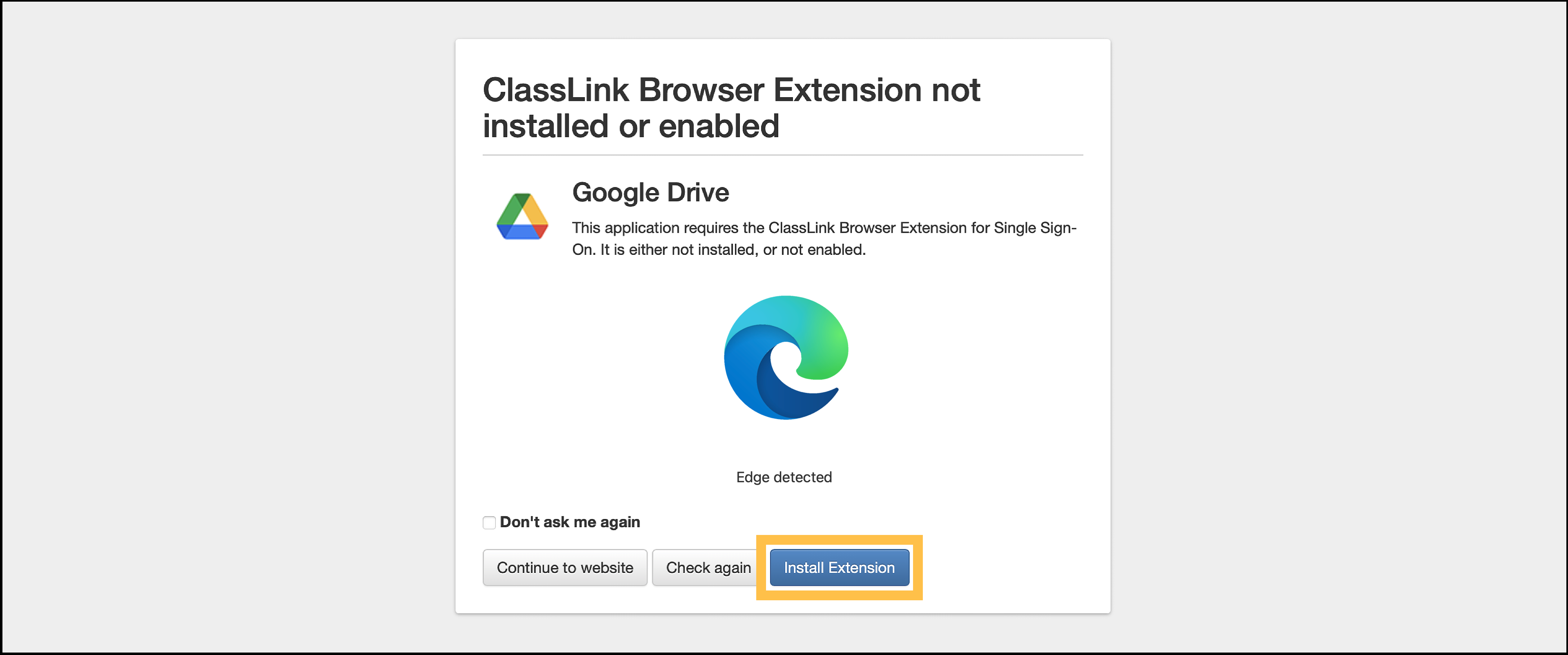 ClassLink OneClick Browser Extension: Install for Edge