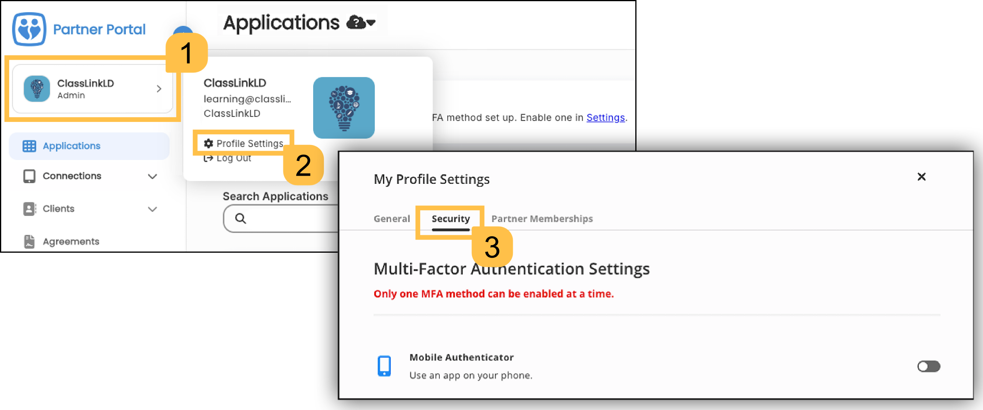 Multi-Factor Authentication (MFA) for Partners
