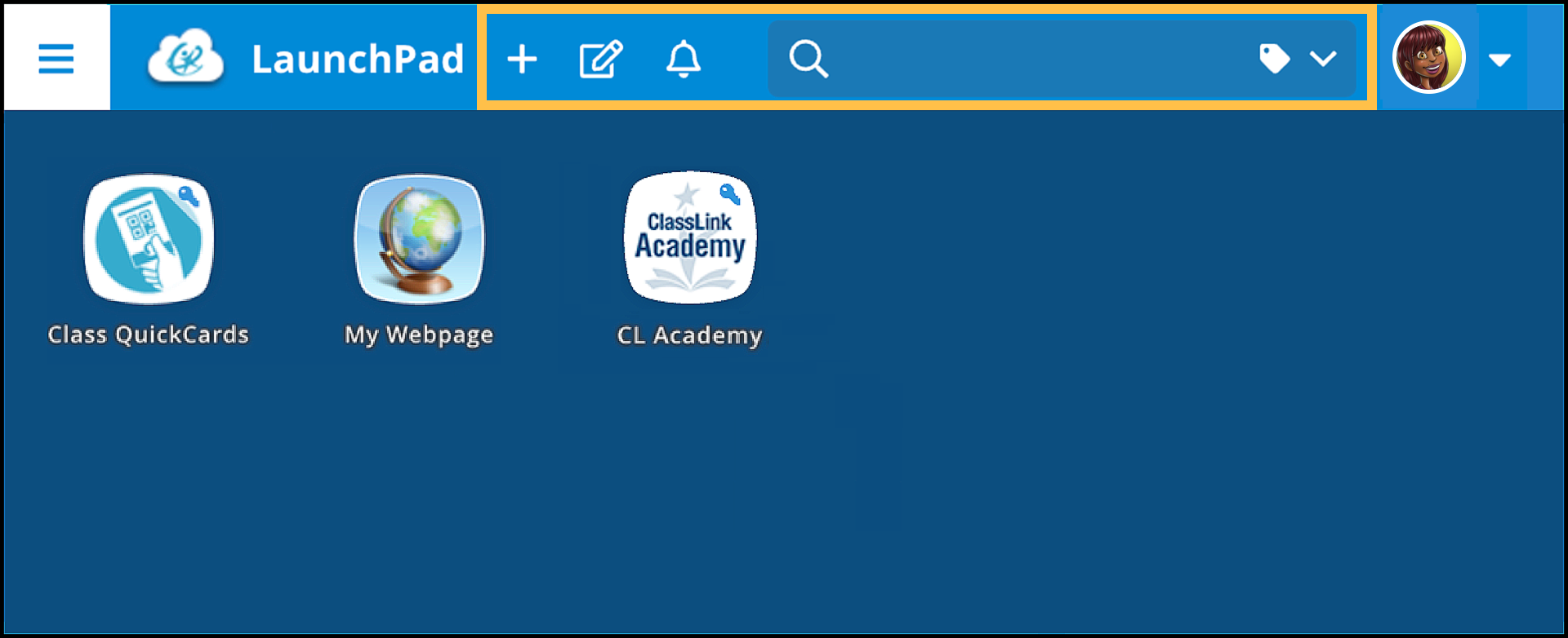 LaunchPad Home Page: Explore the Toolbar