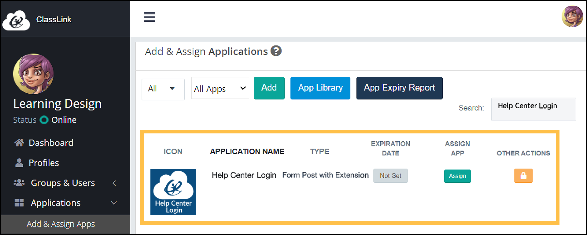 ClassLink Help Center Account Options