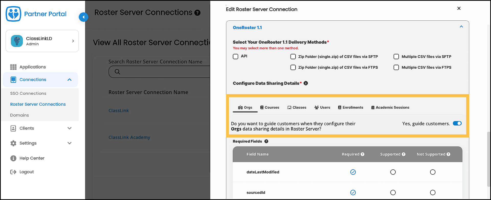 Add and Manage Roster Server Connections