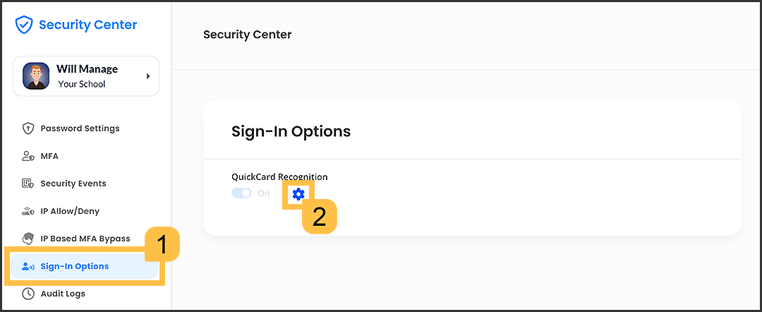 QuickCard Management for Delegated Users