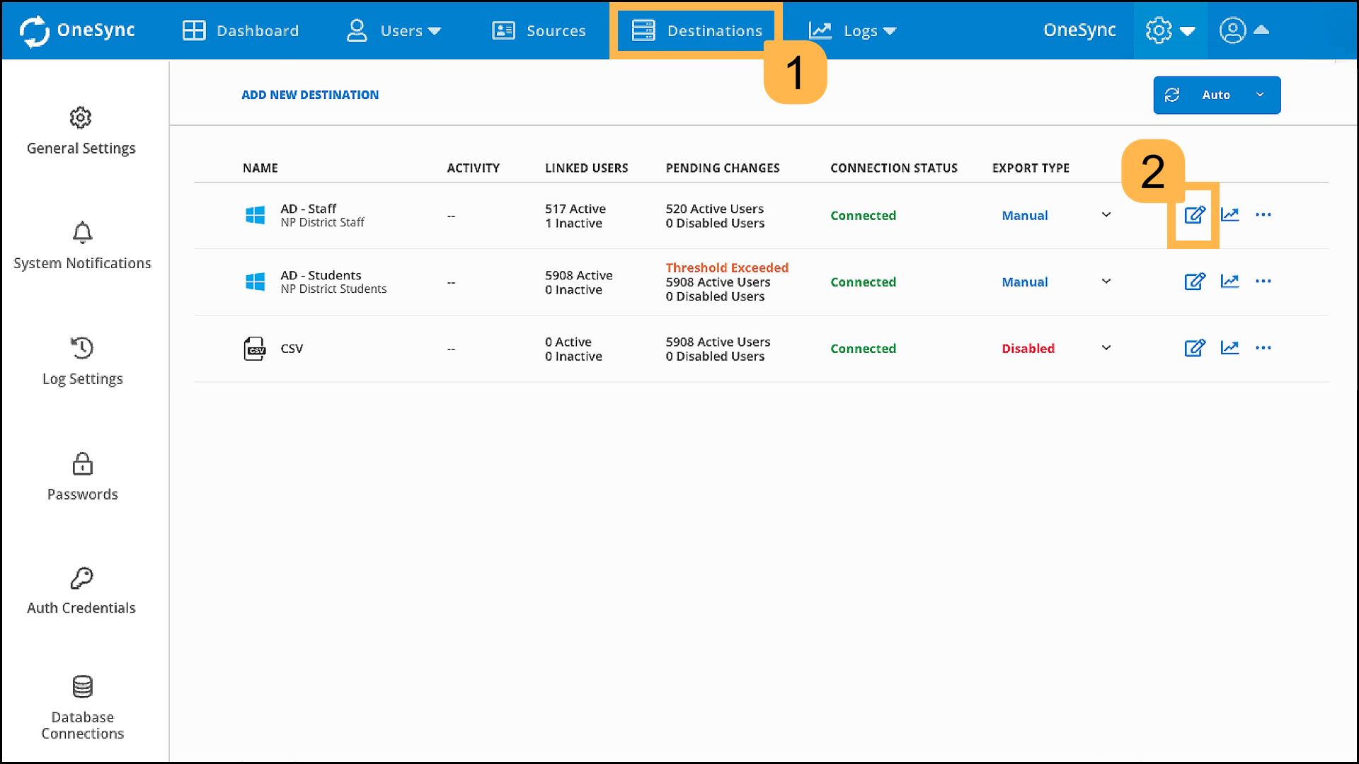 OneSync Destination Authorization & API Registration—Email Configuration