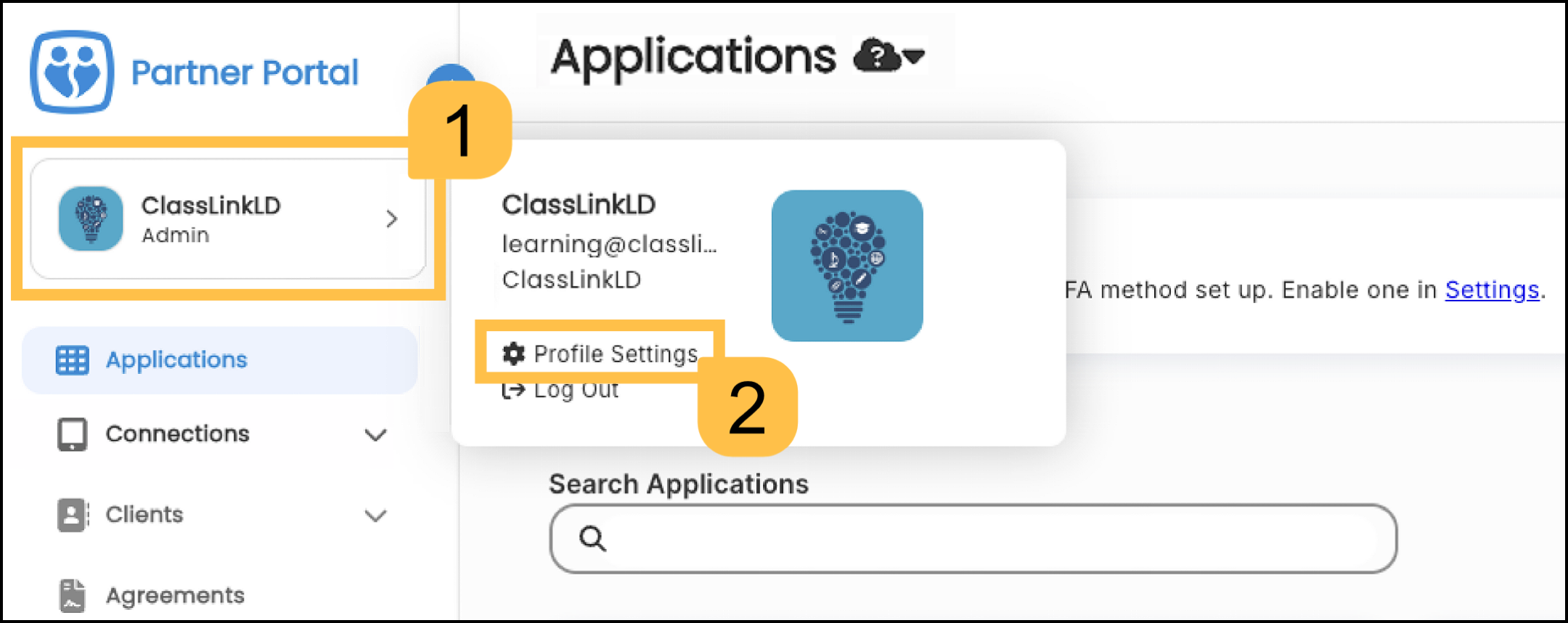 Partner Profile Settings