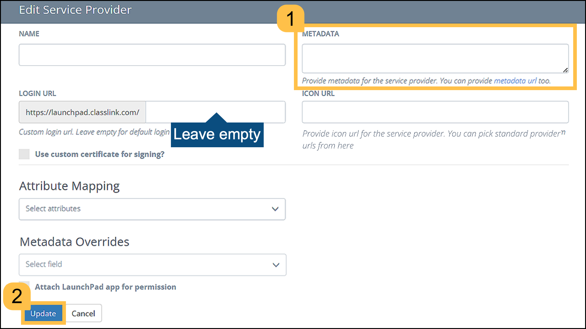 Legacy SAML Console: Create a SAML Single Sign-On for ExploreLearning